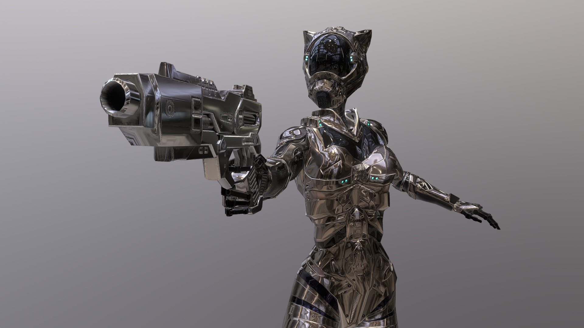 Female Robot - 3D model by Mark Bai (@bcfbox) [5bedfb3] - Sketchfab