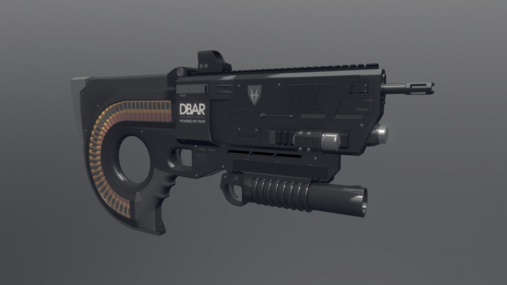 Double Barreled Assault Rifle - DBAR - 3D model by Meg.A.Byte ...