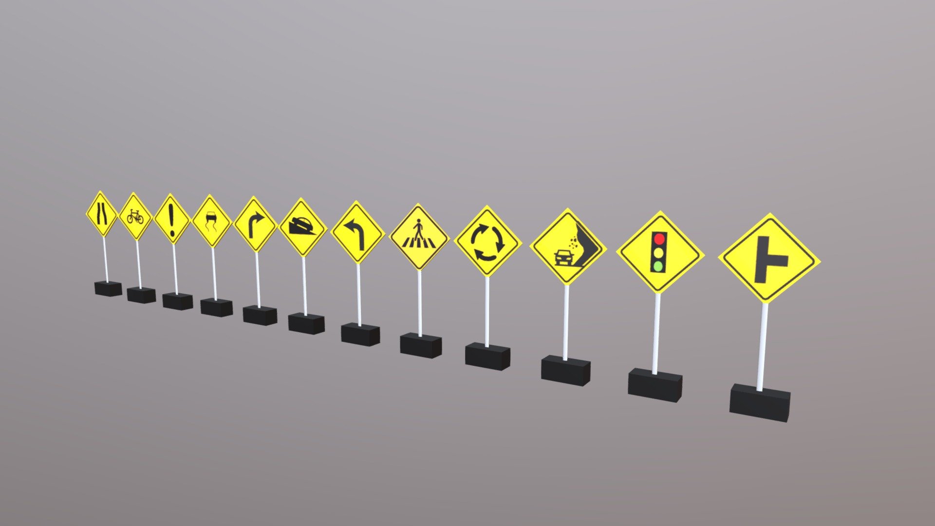 Rambu Lalu Lintas~Traffic Signs - Buy Royalty Free 3D model by HanZz ...