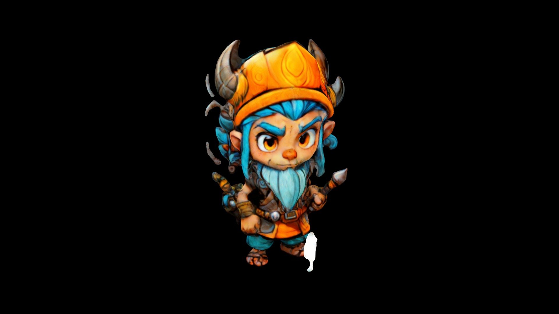 a cartoon illustration of a dwarf warrior the dw - Download Free 3D ...