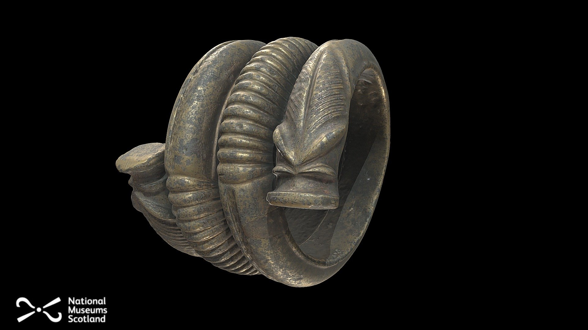 Zoomorphic spiral bracelet, Pitalpin, Scotland - 3D model by National ...