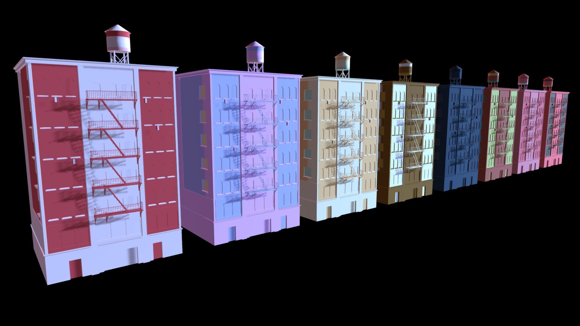Stylized City Buildings Pack 1 - Buy Royalty Free 3D model by ...