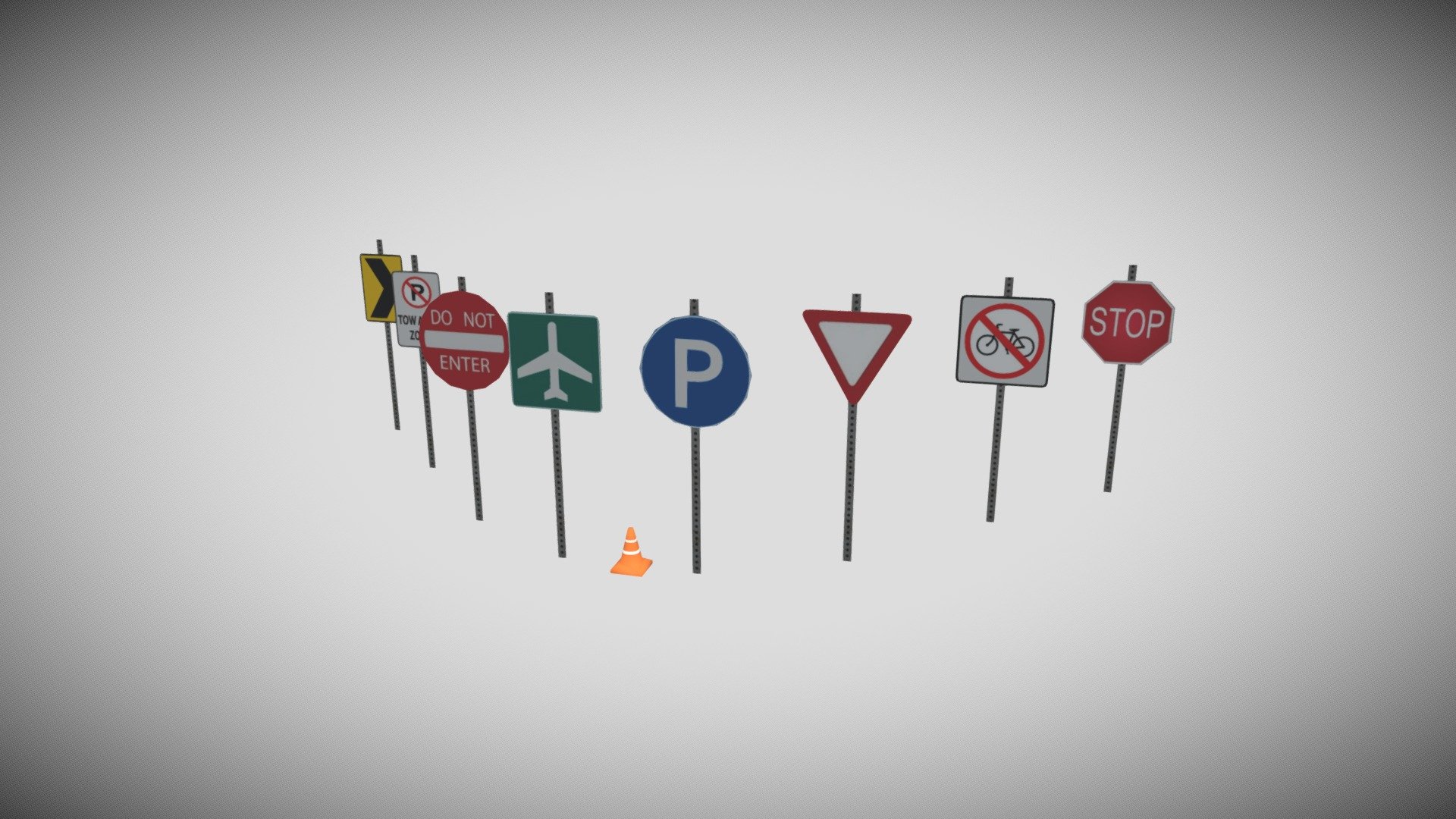 Low road signs - Download Free 3D model by Yarelon (@yarelon111 ...