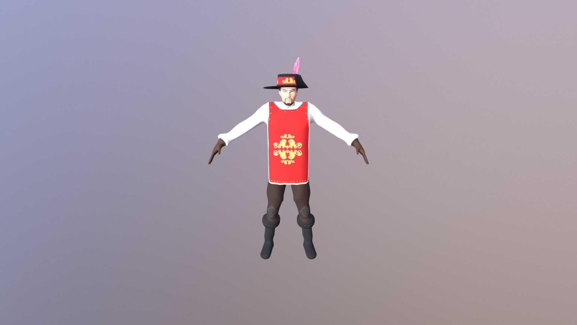 Musketeer Red - 3D model by Andrei (@atanna2007) [5c13271] - Sketchfab