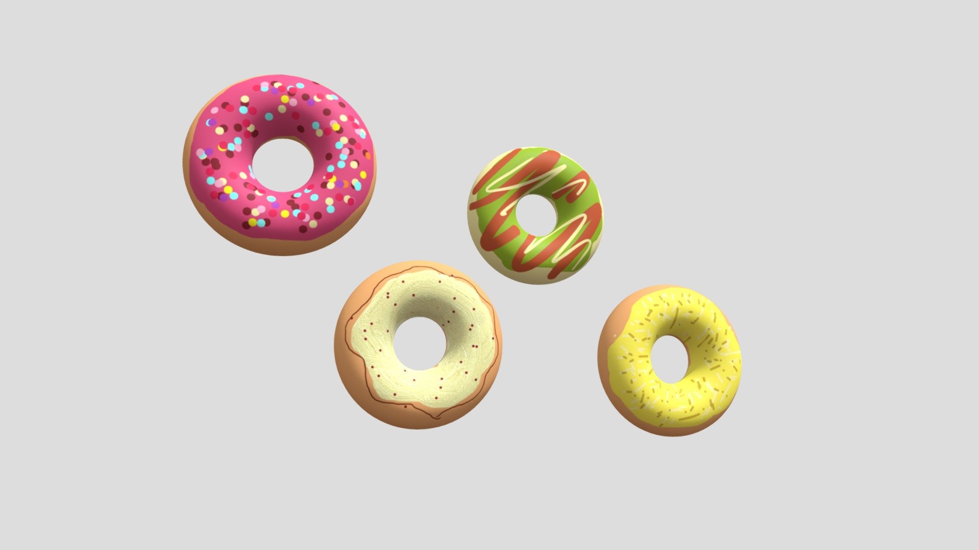 Donuts - Download Free 3D model by winaorsicha (@orsicha25) [5c14f99 ...