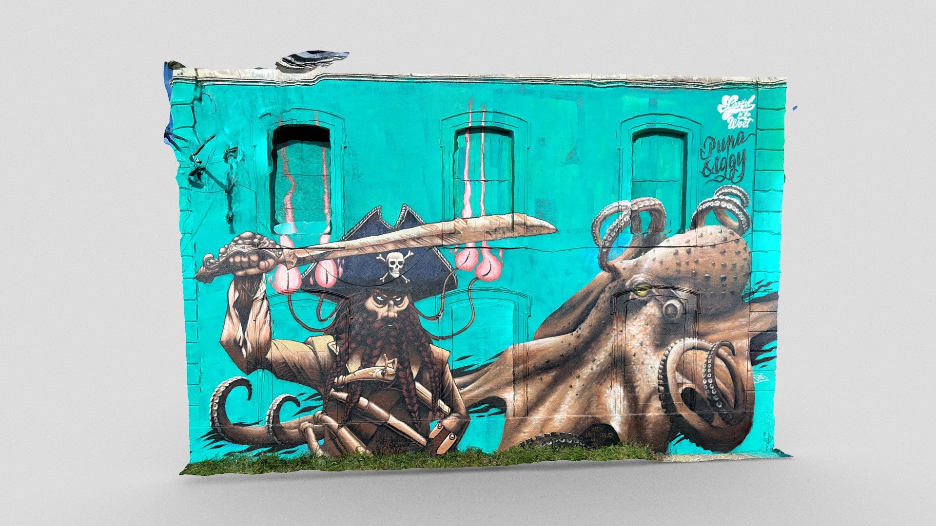 Pirate-themed mural, Port of La Rochelle, France - Download Free 3D ...