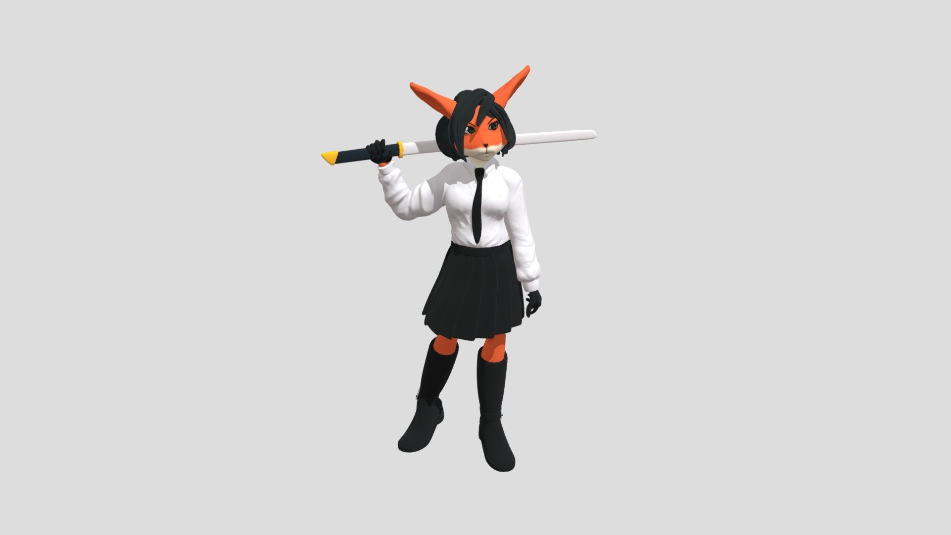 Fox Girl The Demon Slayer - Download Free 3D model by 3DHArt [5c19d30 ...