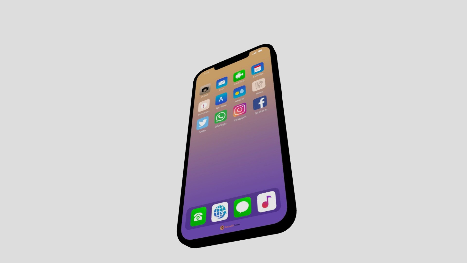 Apple_iPhone_based_mobile_phone - 3D model by stefaniam123 [5c1a7ce ...