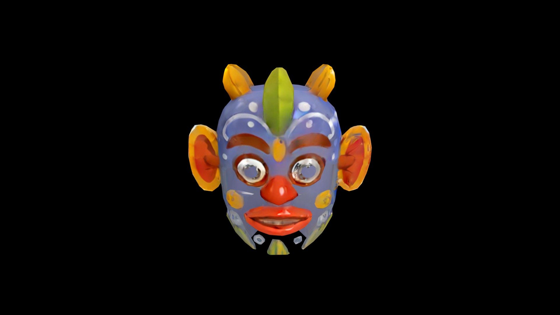 A colorful mask with green, red, yellow, and blu - Download Free 3D ...