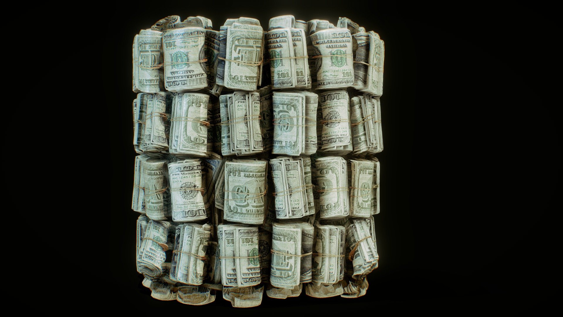 Money Stack Material based on ProceduralTextures - 3D model by Vardan ...
