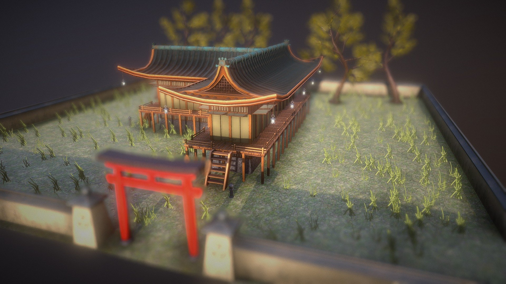Japanese Temple Diorama - 3D model by Sack7040 [5c2ecc1] - Sketchfab