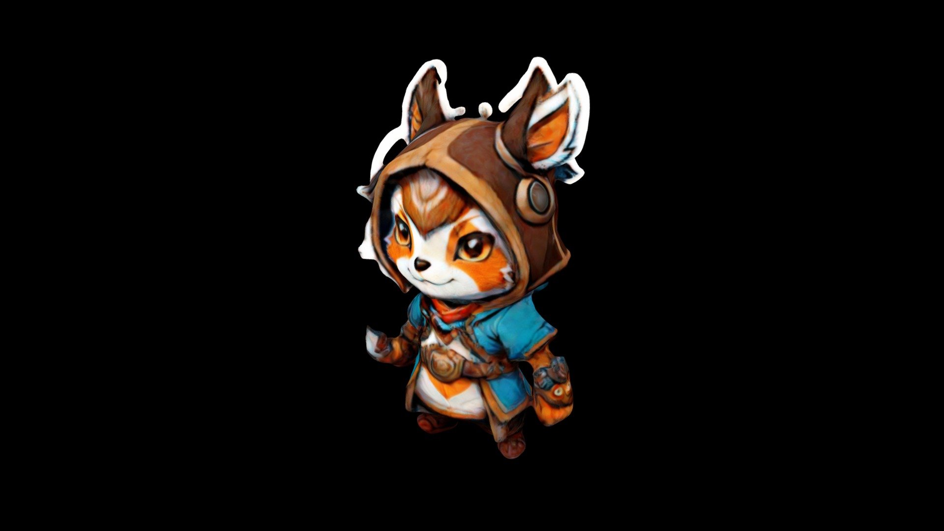 a red panda dressed as a hunter the red panda is - Download Free 3D ...