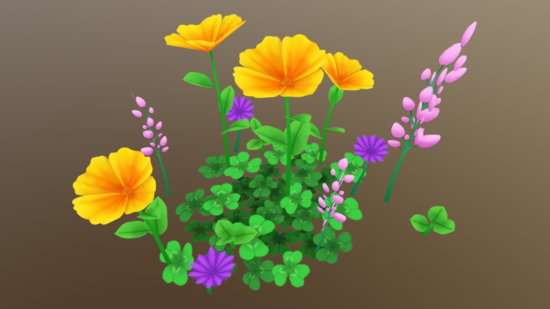 Low poly flowers - 3D model by Fiww [5c3ce7c] - Sketchfab