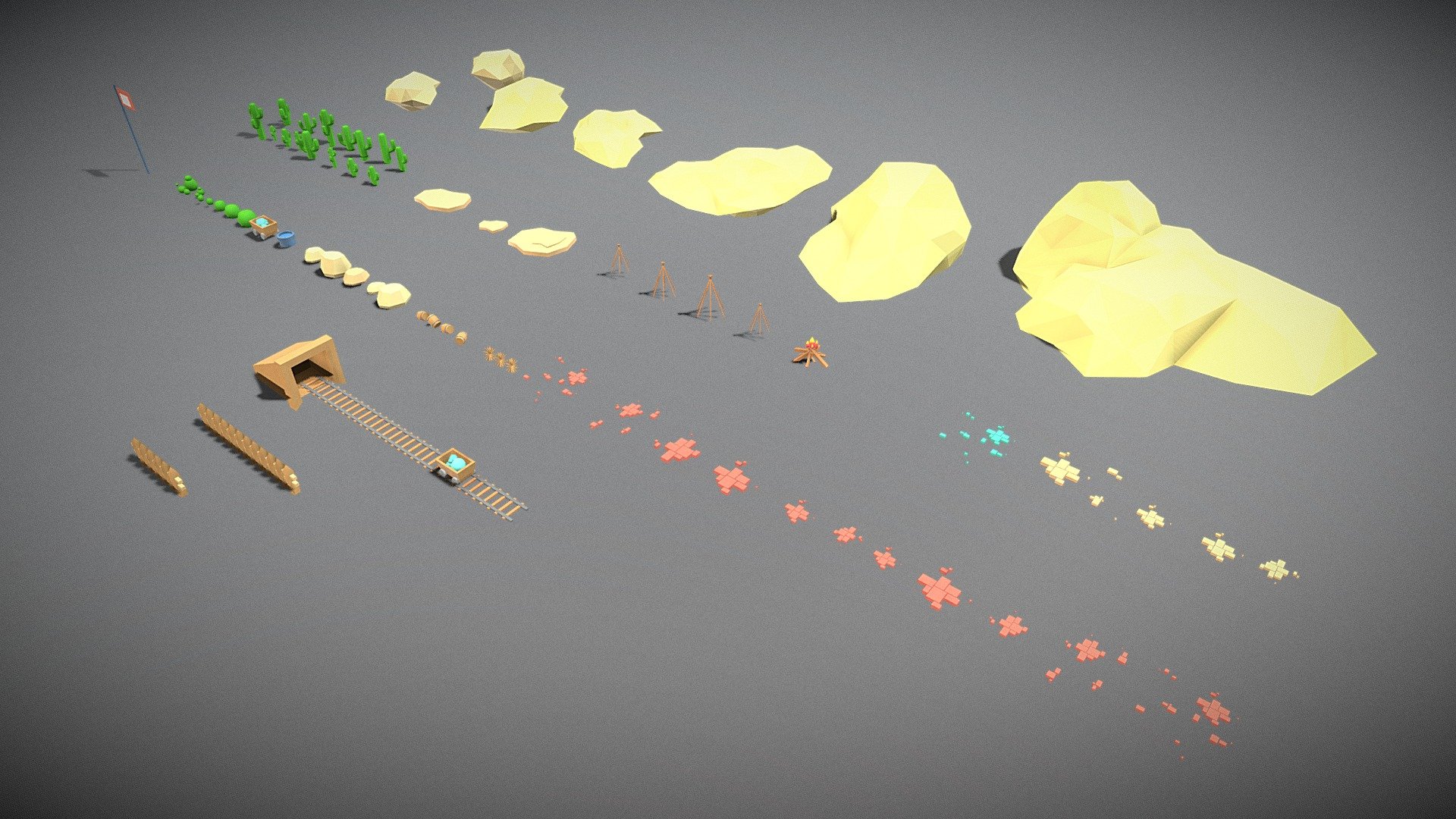 Desert Scene Scenery Unit - Buy Royalty Free 3D model by 3D modeler ...