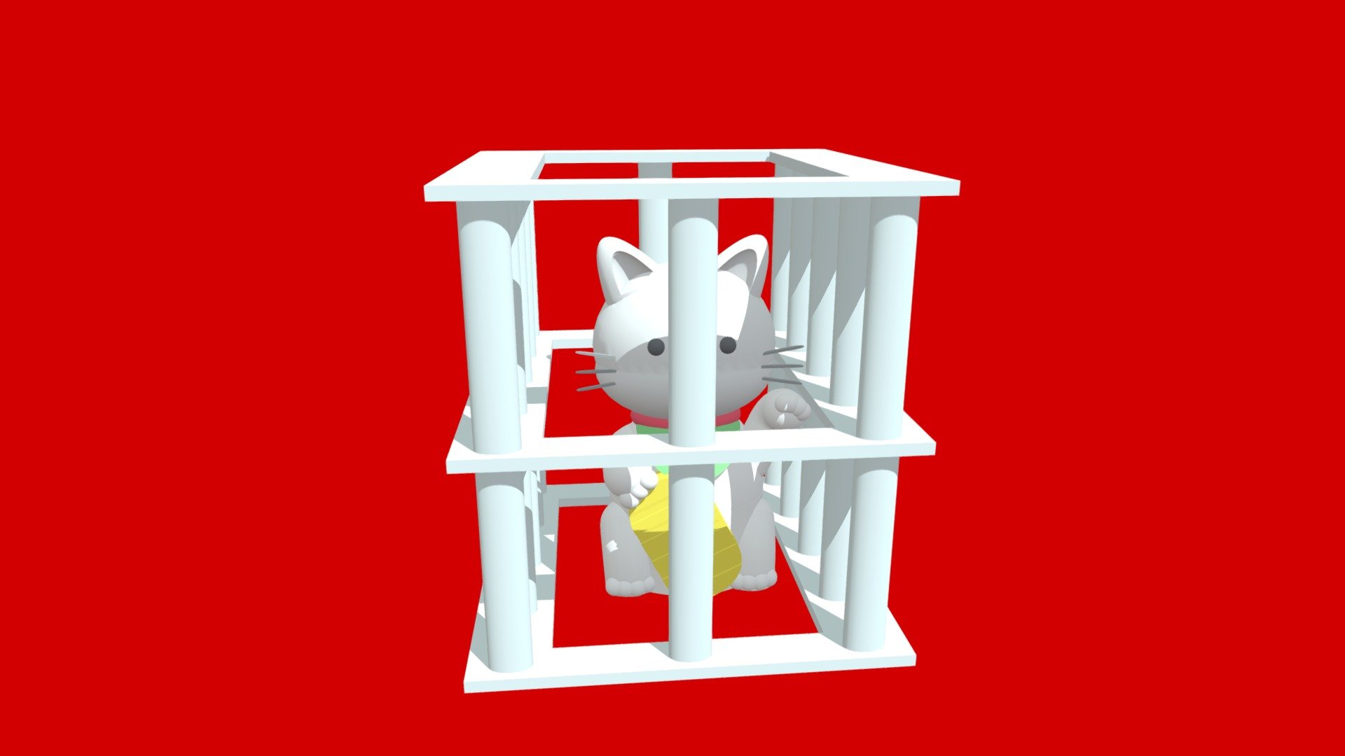 Cage With A Cat - Download Free 3D model by ...