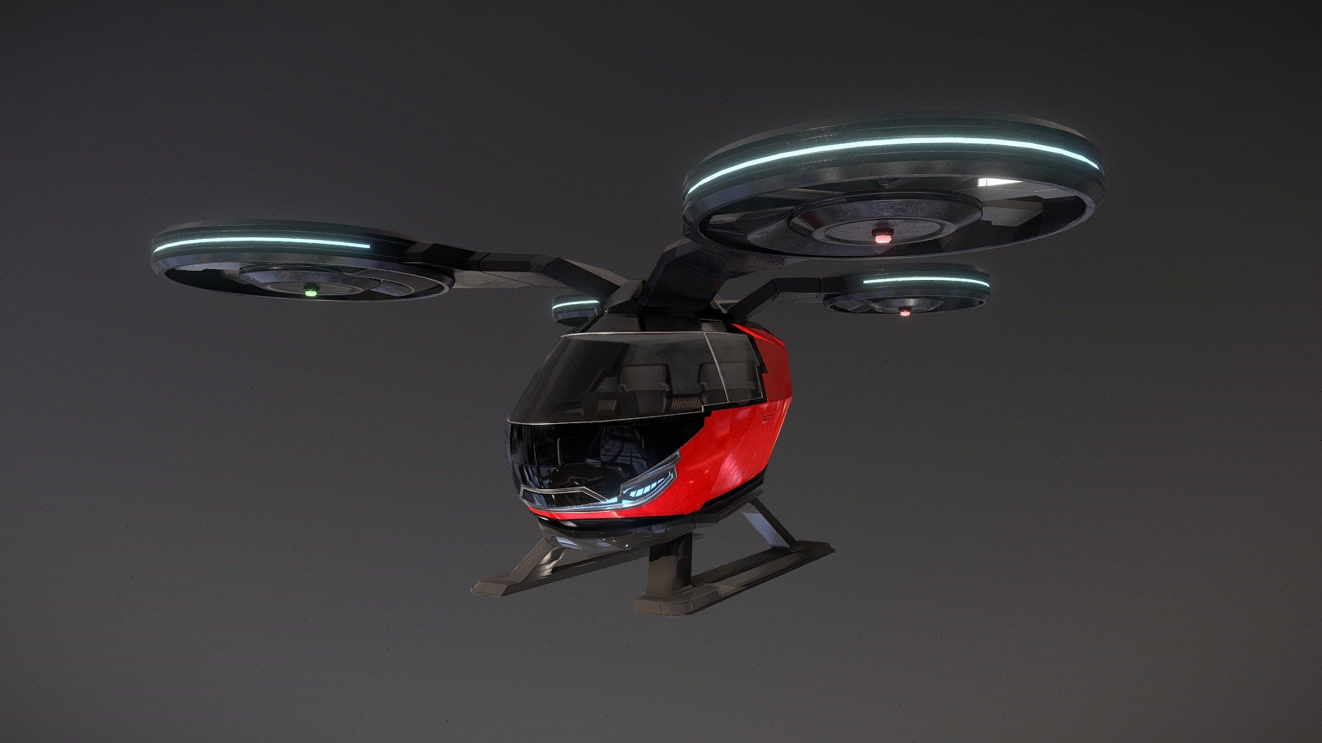 Animated Taxi Drone 3D Model | AR and VR Ready - 3D model by Prefixa ...
