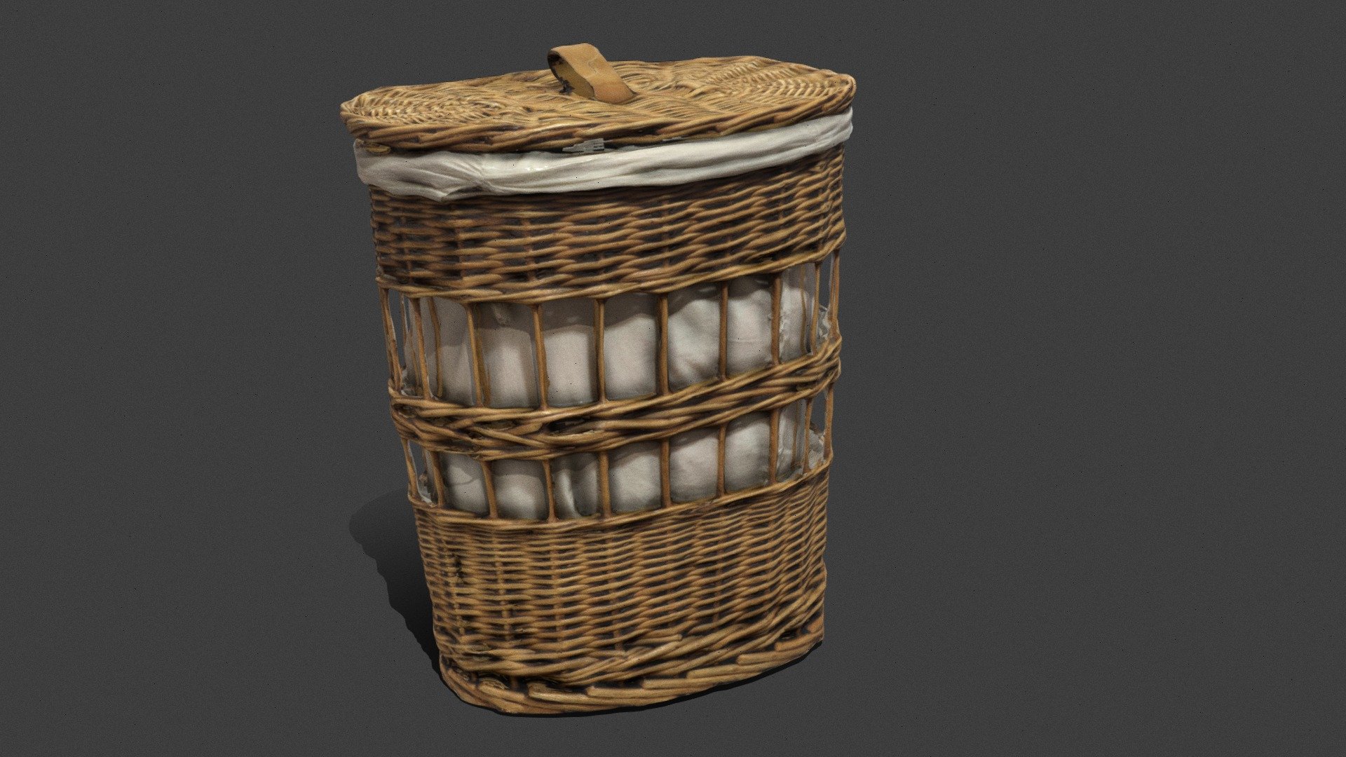 Wicker basket with white cloth bag - 3D scanning - Download Free 3D ...
