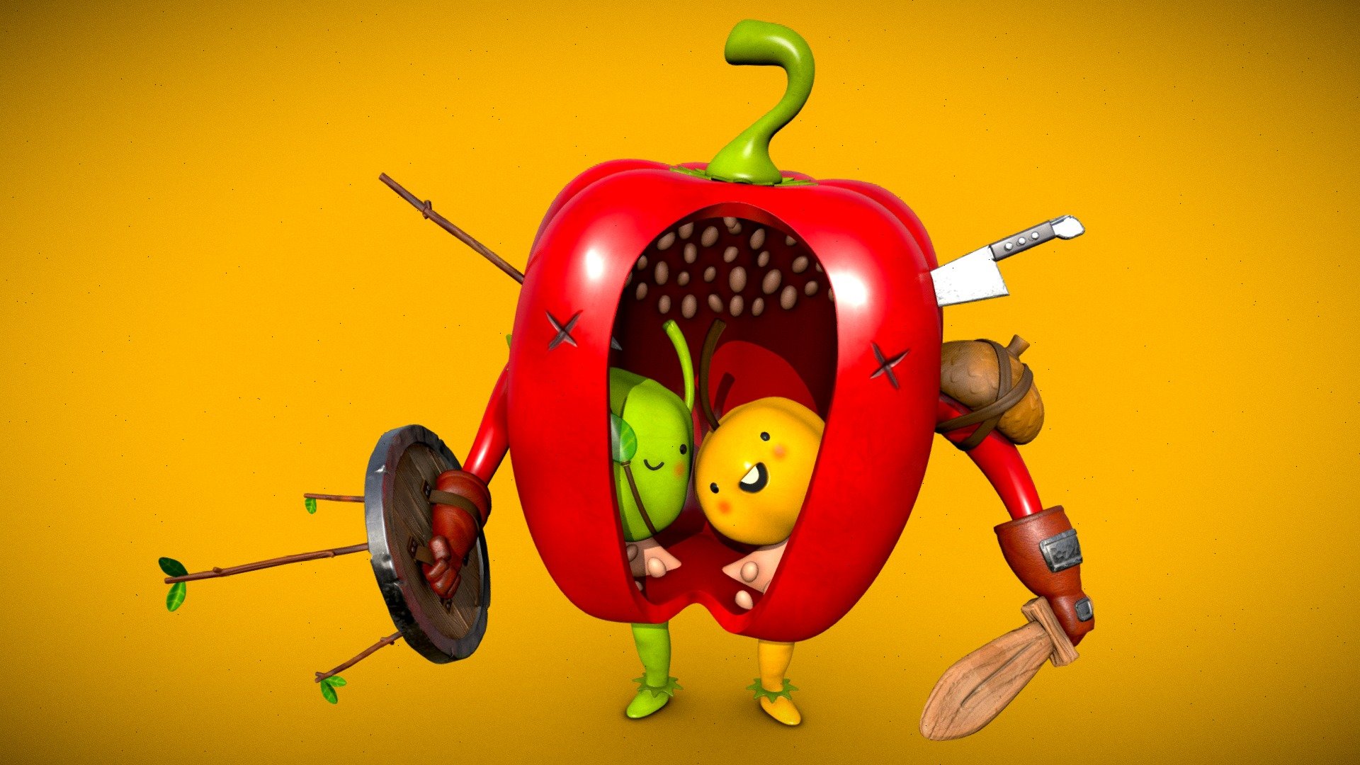 Pepper Warrior - 3D model by Mactatus [5c4aecd] - Sketchfab