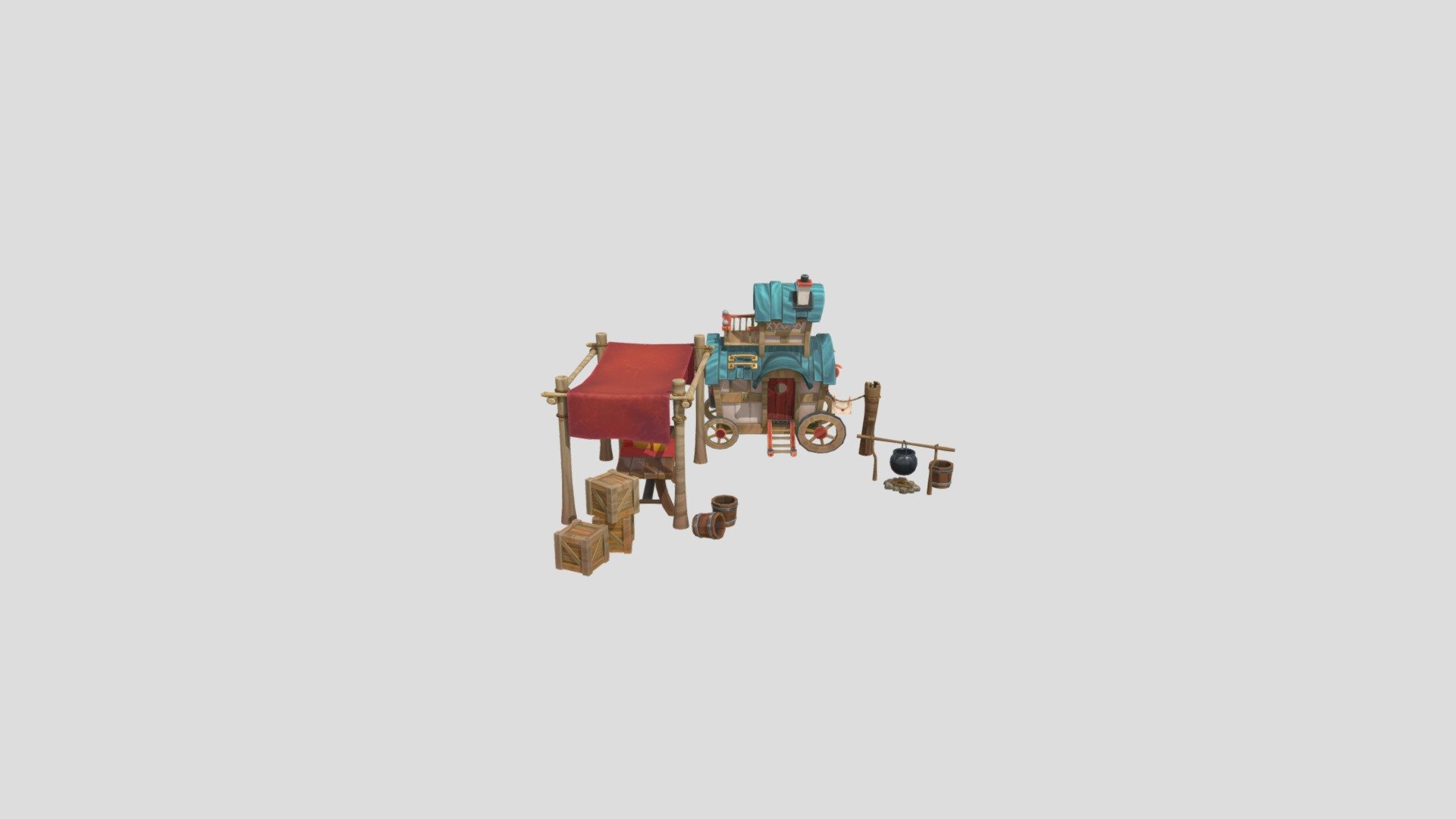 stylized market - 3D model by qorrudqls111 [5c4ccc5] - Sketchfab
