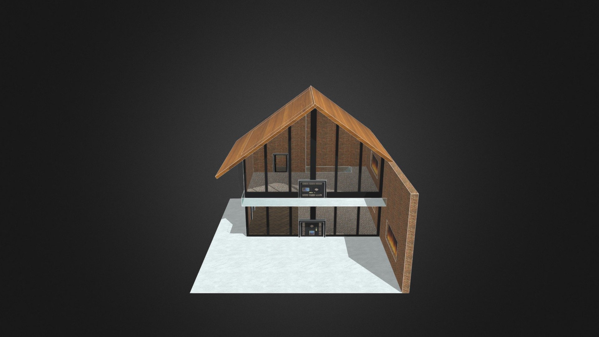 AFRAME BRICK GLASS HOME - Download Free 3D model by shirlanne [5c57c4d ...