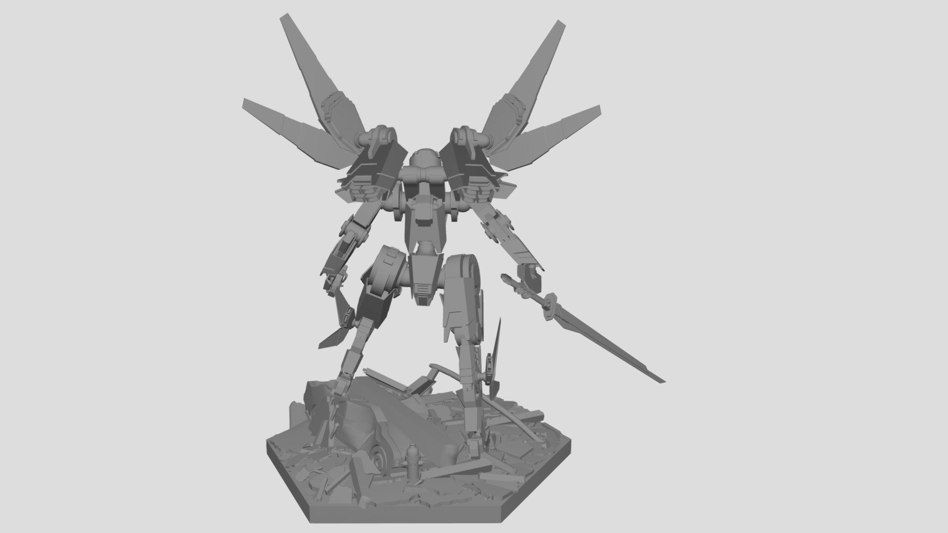 mecha Figure on stand - Download Free 3D model by Kussa [5c636c5 ...