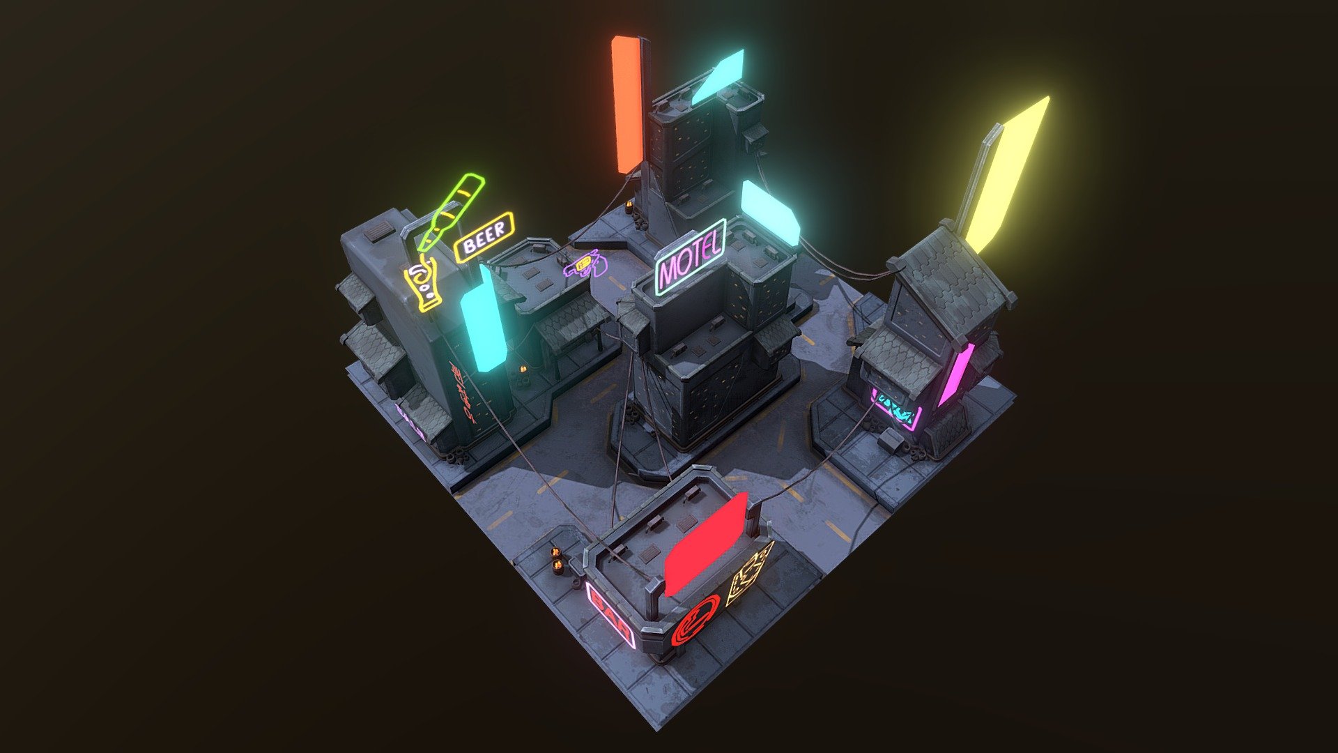 CyberPunk Cell for Game - 3D model by dul.and.rock [5c6463b] - Sketchfab