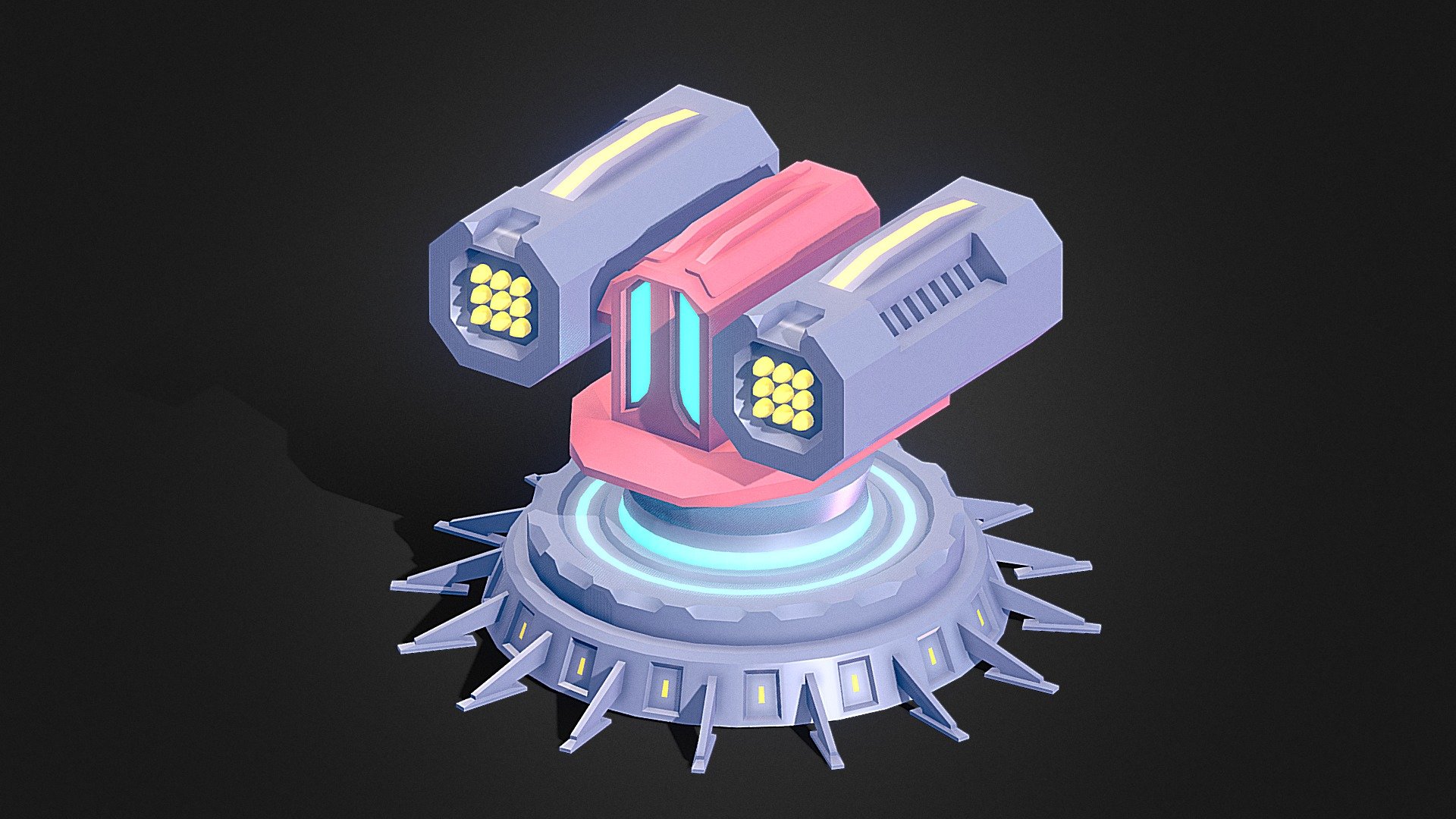 Low Poly Turret - 3D model by Burak Özcan (@ozcanburak8) [5c67f80 ...