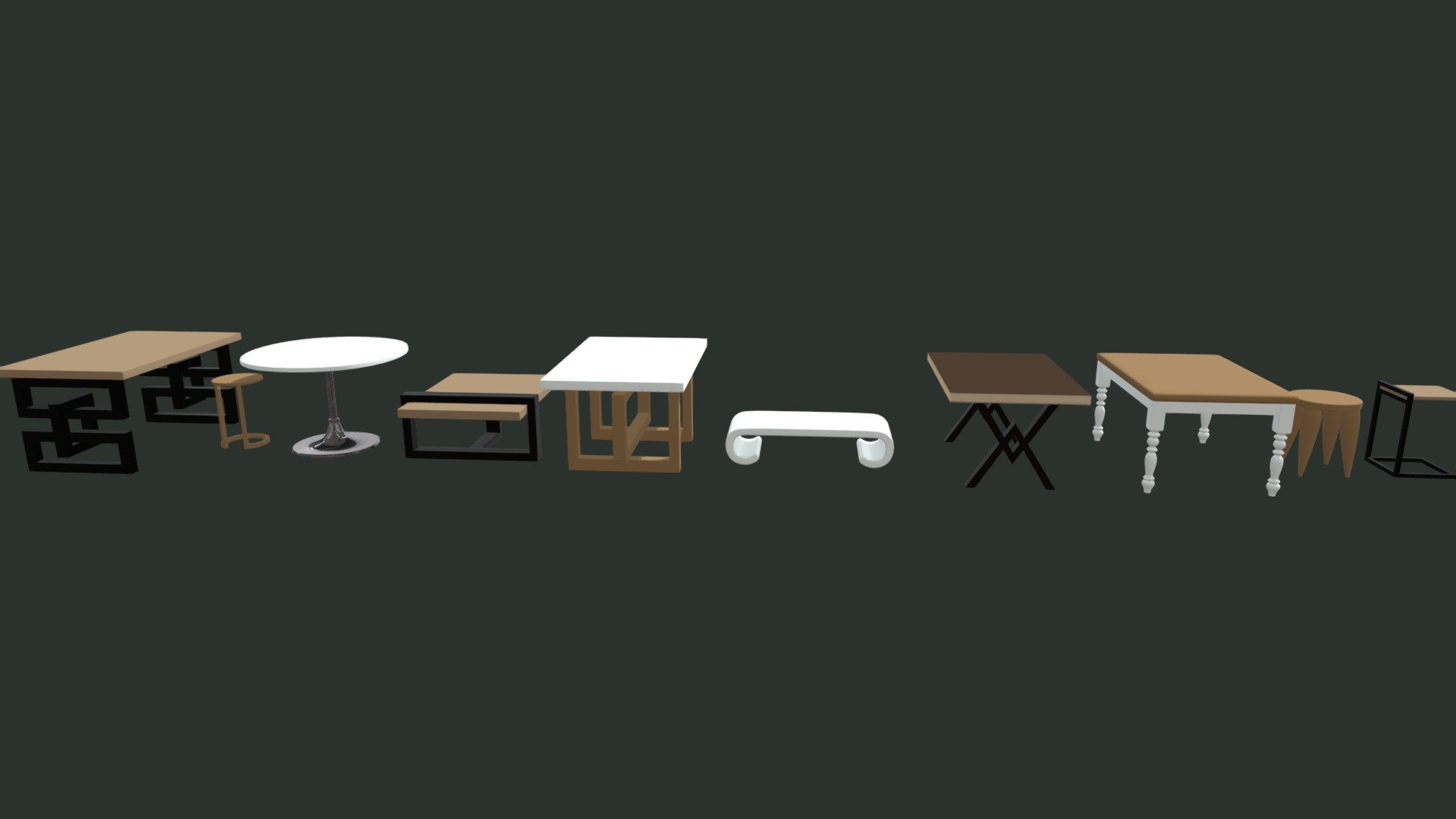 Set of tables - Download Free 3D model by Citron Vert (@citron.vert ...