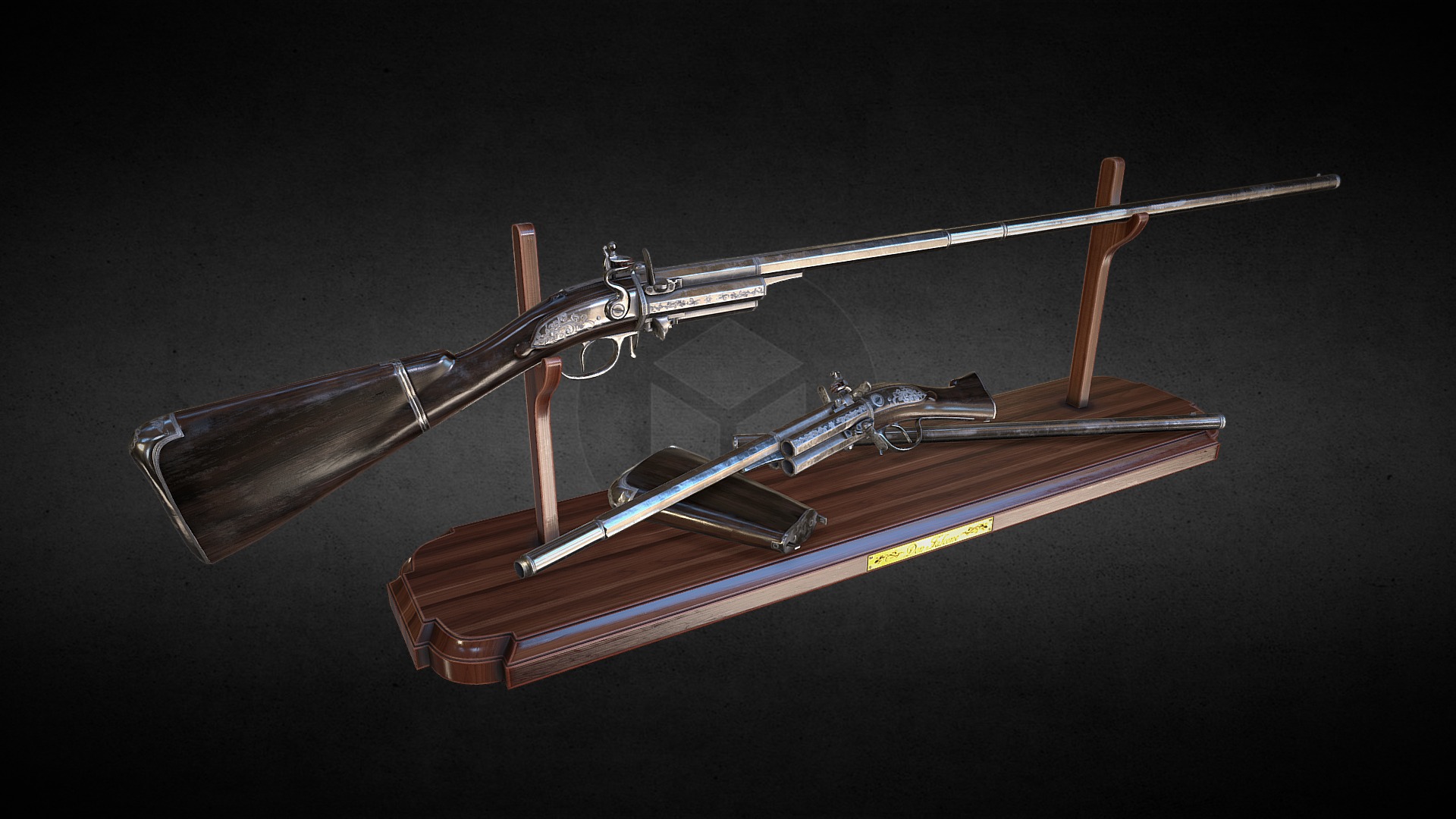 Flintlock Modular Revolver Rifle - Buy Royalty Free 3D model by Don ...