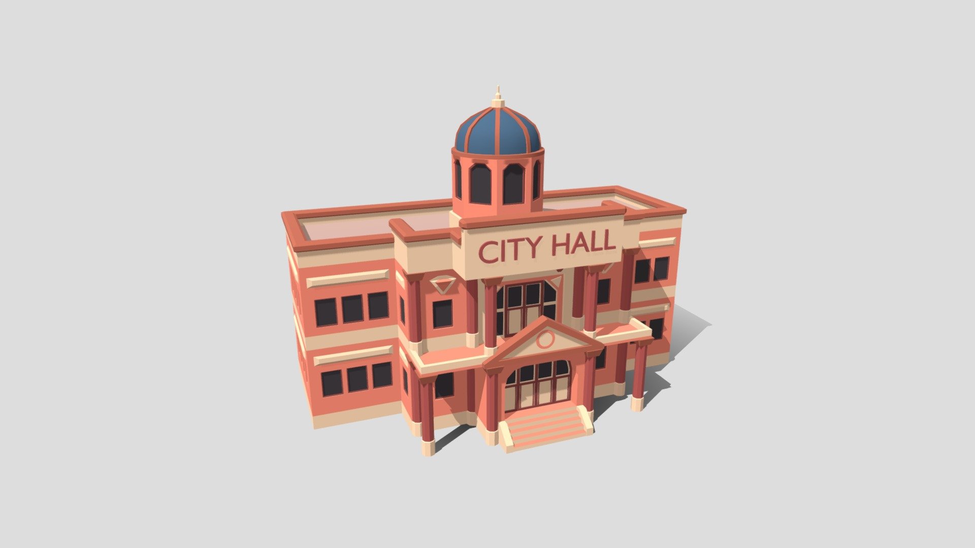 Low poly city hall - Download Free 3D model by assetfactory [5c6c885 ...