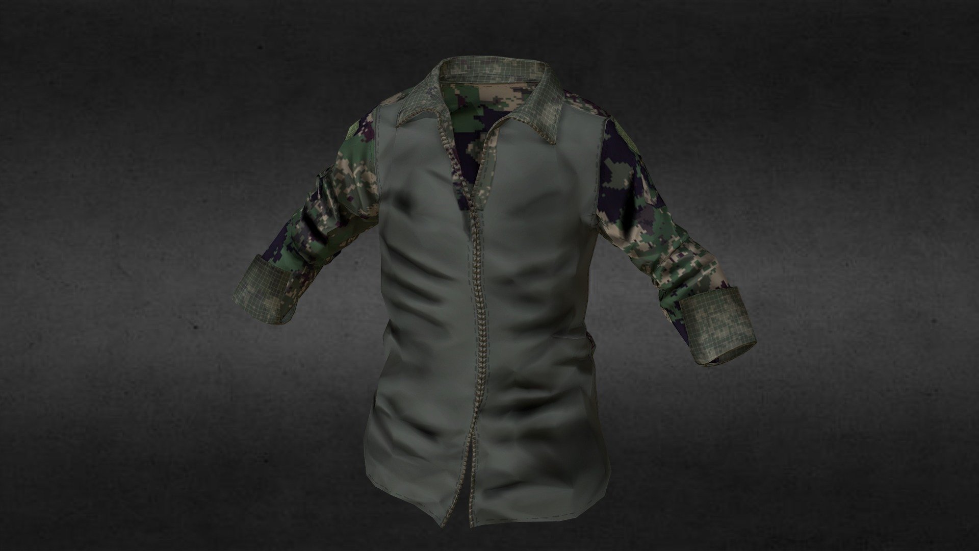 Rust|Korea Army top|Collared Shirt FREE - Download Free 3D model by ...