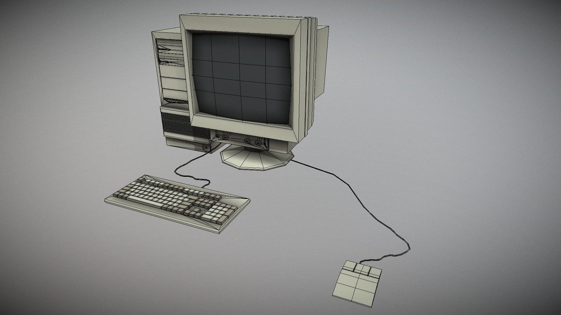Low Poly Retro Desktop PC & Mouse - Download Free 3D model by Nico ...