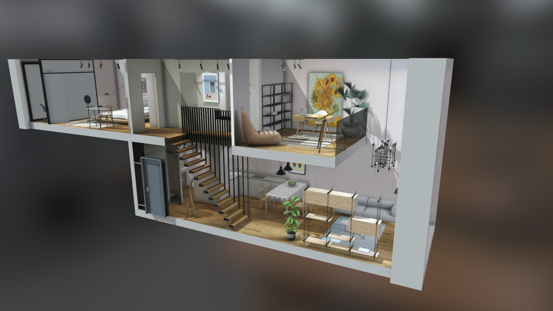 APARTMENT - INTERACTIVE 3D - 3D model by AXO Studio [5c75031] - Sketchfab