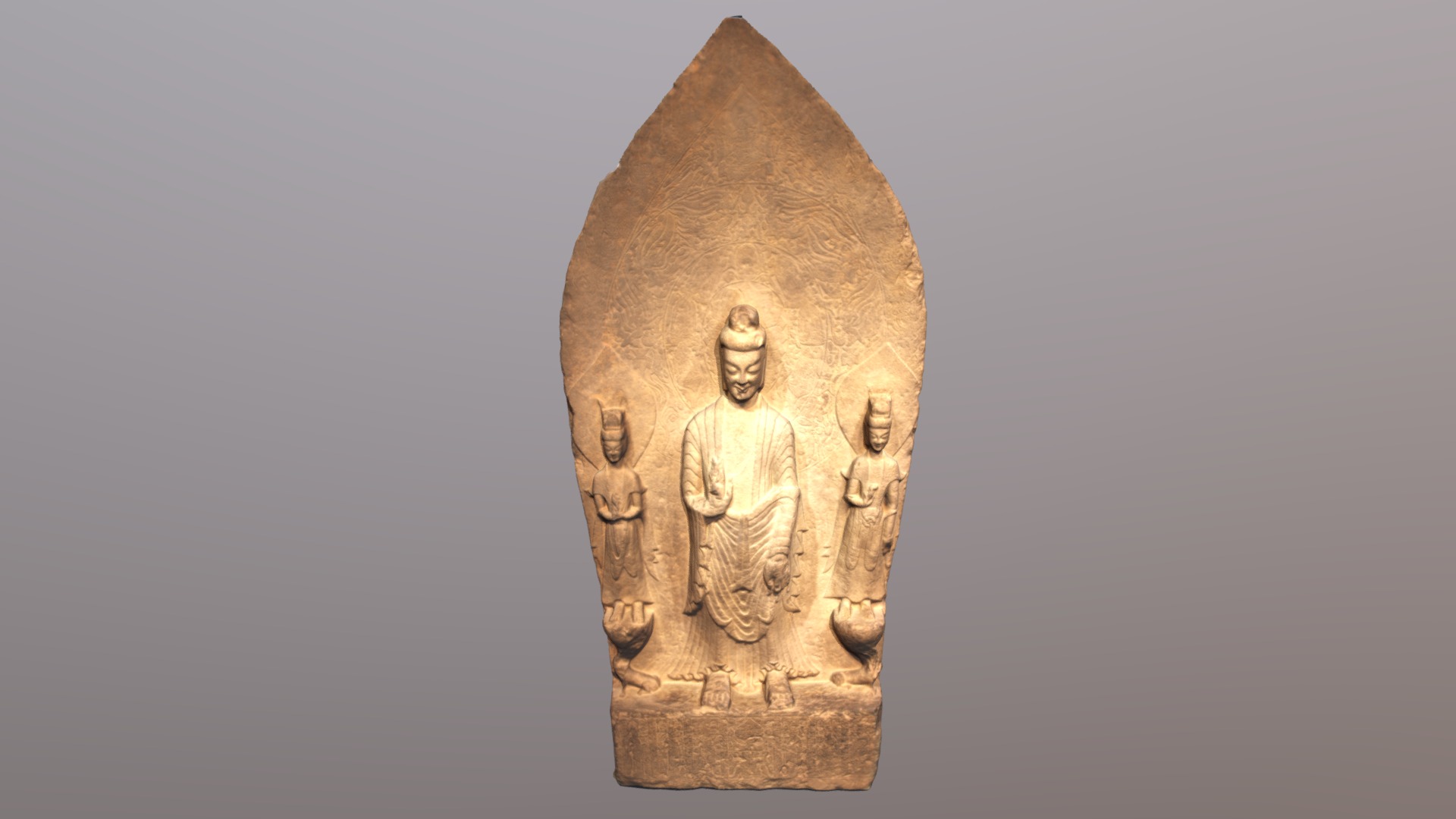 Stele of the Buddha and two bodhisattvas - 3D model by diffdaff ...