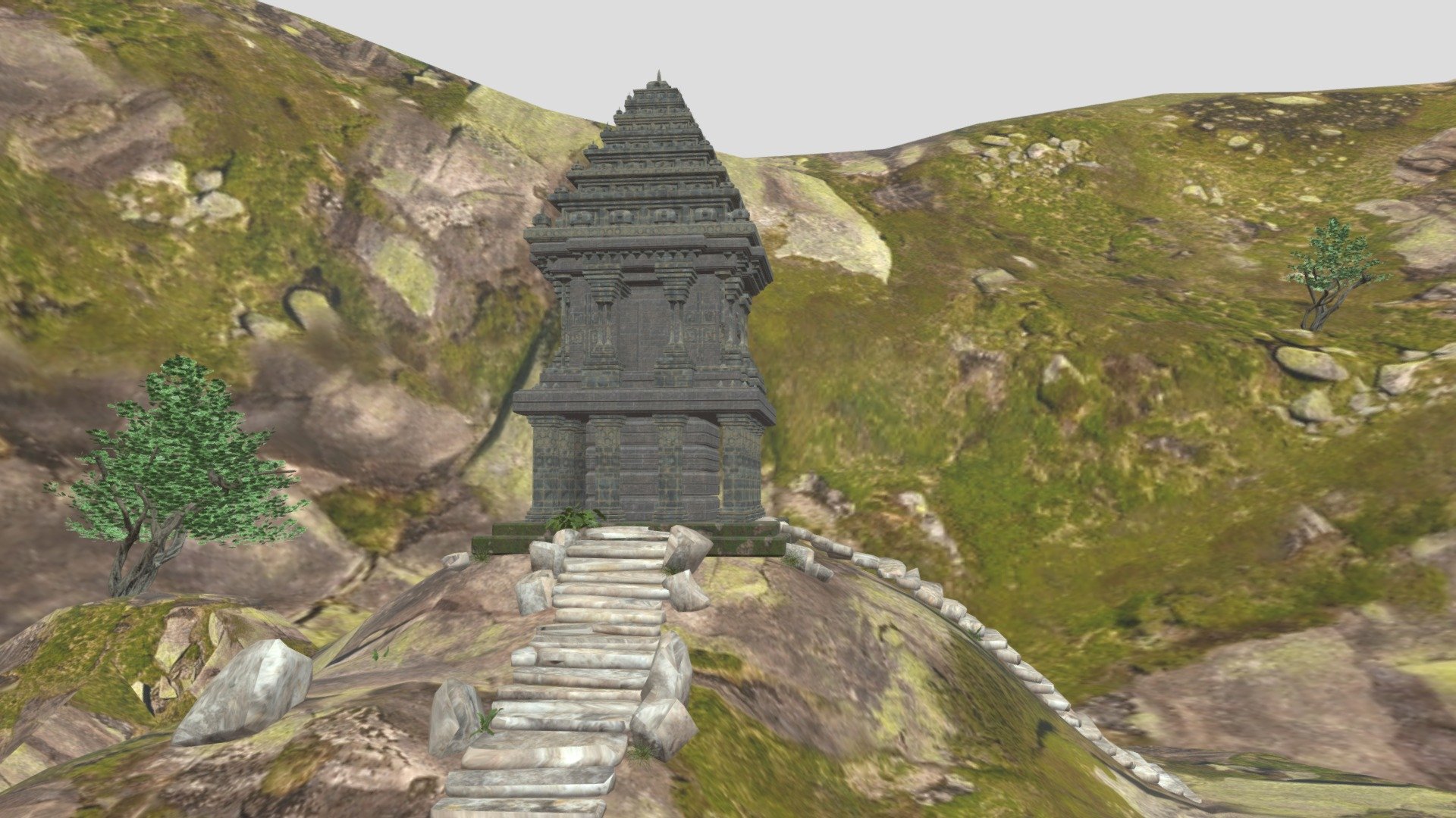 temple with lighten texture and lighten landscap - 3D model by ...