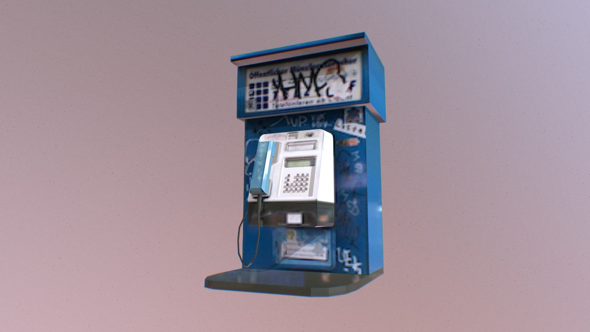 Payphone Blue - 3D model by Dostress (@guillecortaz) [5c8d170] - Sketchfab