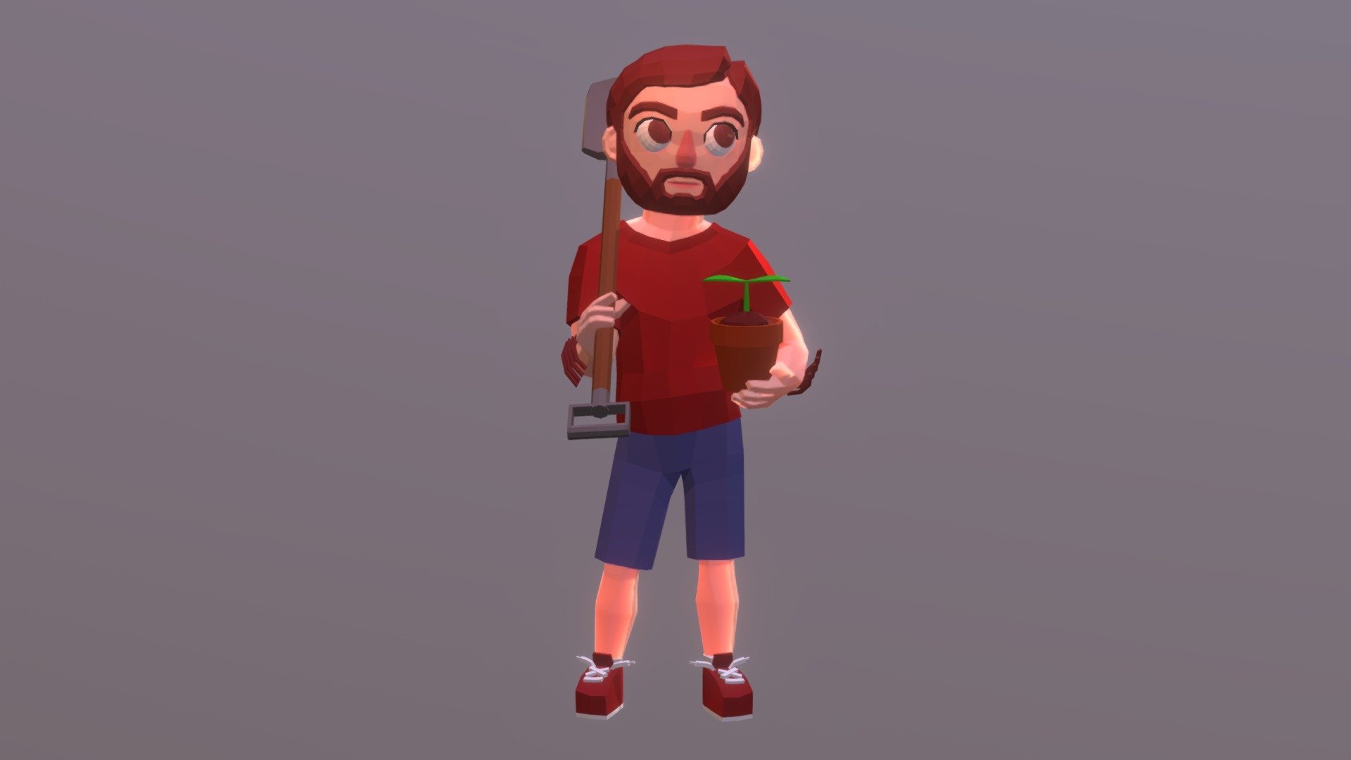 Low Poly Homesteader - 3D model by GoldenEweDesign [5c8ec3b] - Sketchfab