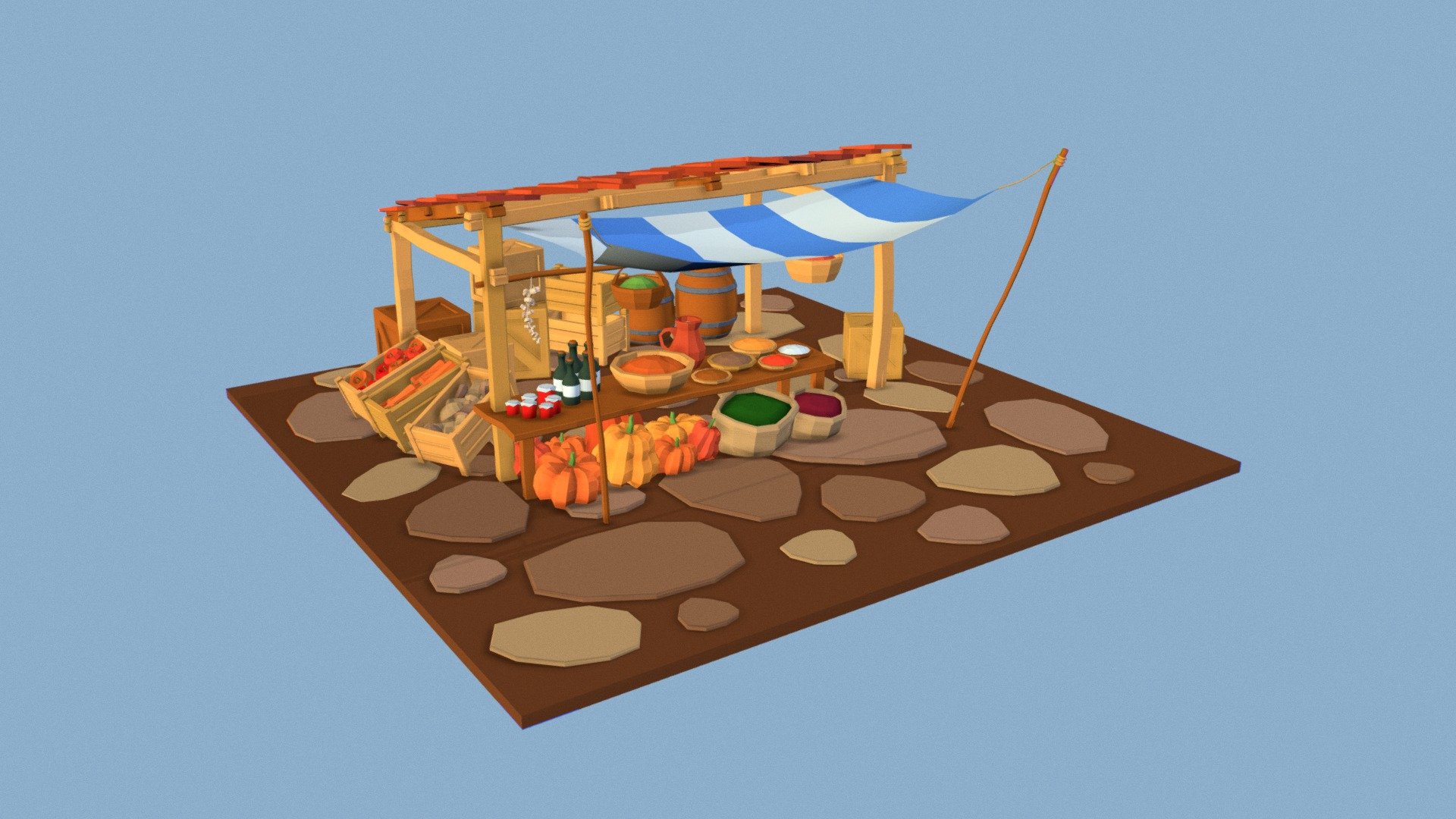 Low Poly Market - 3D model by Cosima (@cThieme) [5c8fe97] - Sketchfab