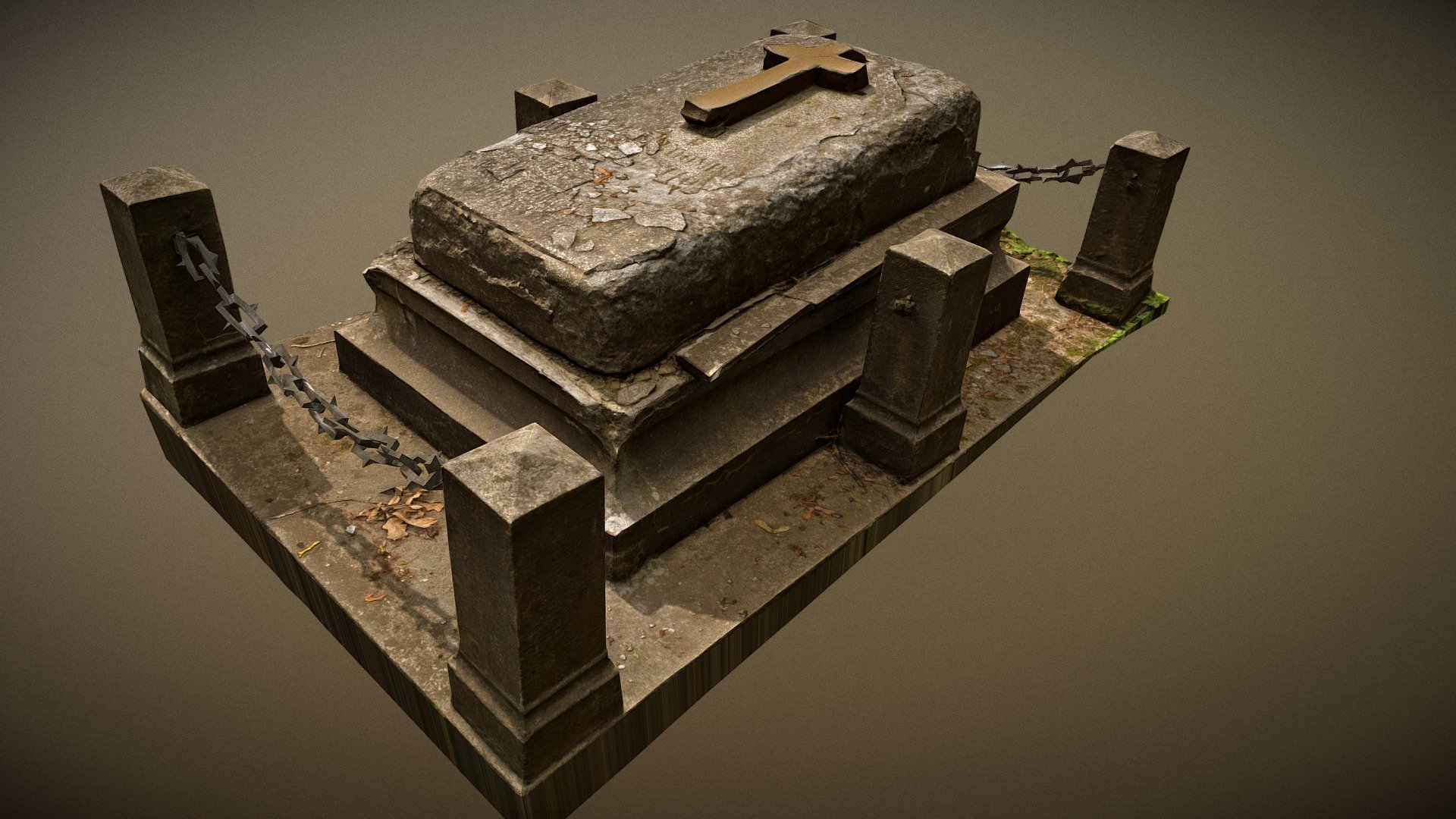 Photorealistic scanned Grave With Chain LOD - Buy Royalty Free 3D model ...