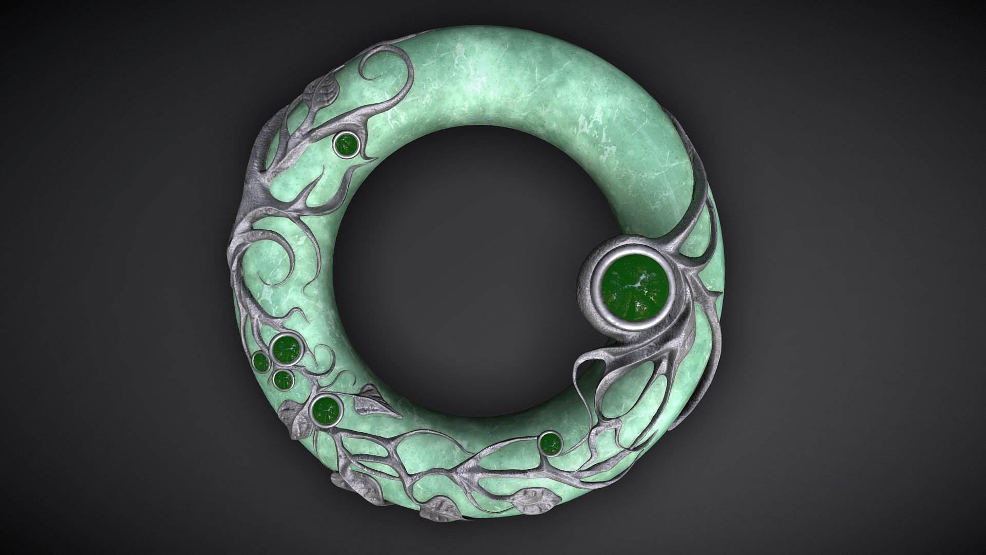 neck jewelry with green stones - 3D model by Mirriliem (@mirriliem_art ...