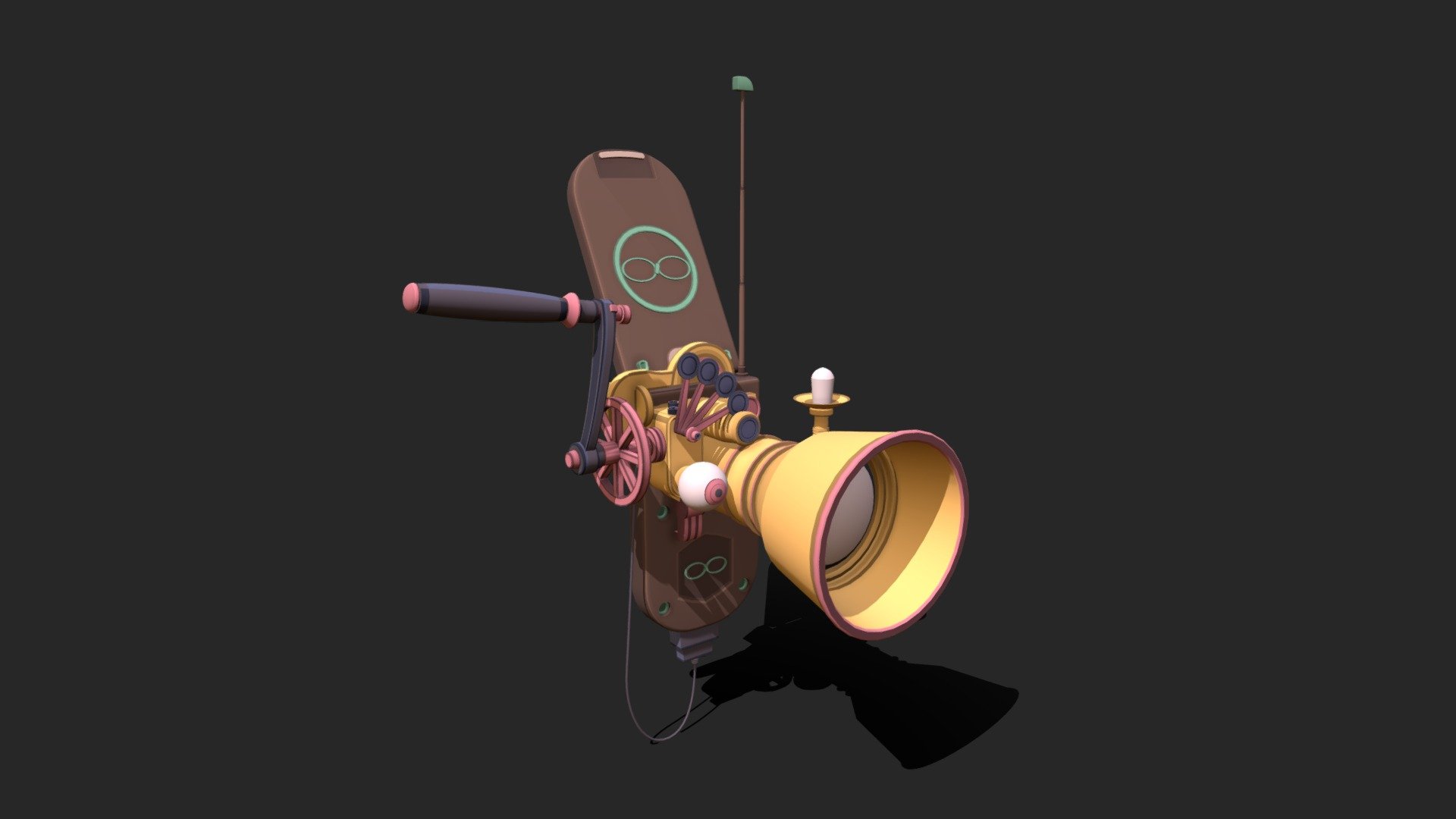 Steampunk phone - 3D model by wikki_rin [5c9c9b3] - Sketchfab