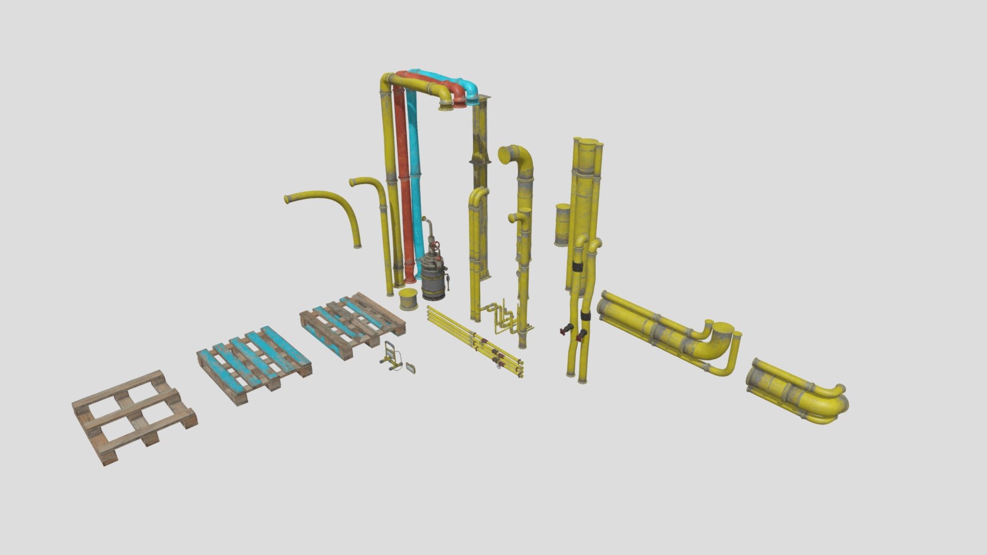 Poppy playtime pipes and props pack - Download Free 3D model by Jahy ...
