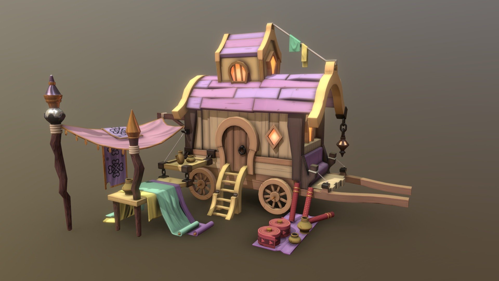 Stylized Wagon - 3D model by Gabriel (@outlawblaze) [5ca0988] - Sketchfab