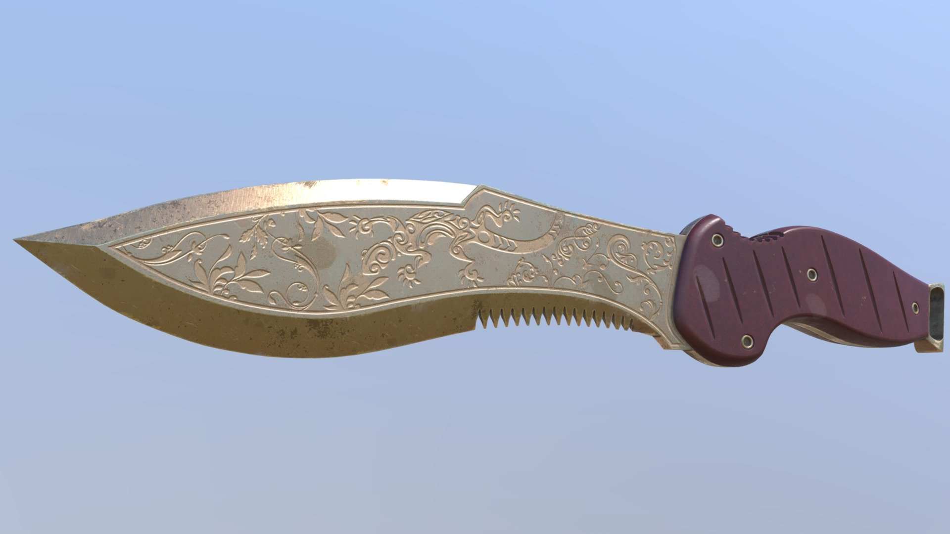 Camp knife - Bronze engraved Lizard - 3D model by Andy_Makynamara ...