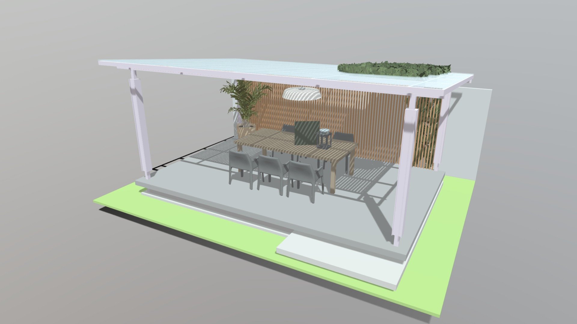 Terrace garden 3D model - 3D model by nutveron [5ca918c] - Sketchfab