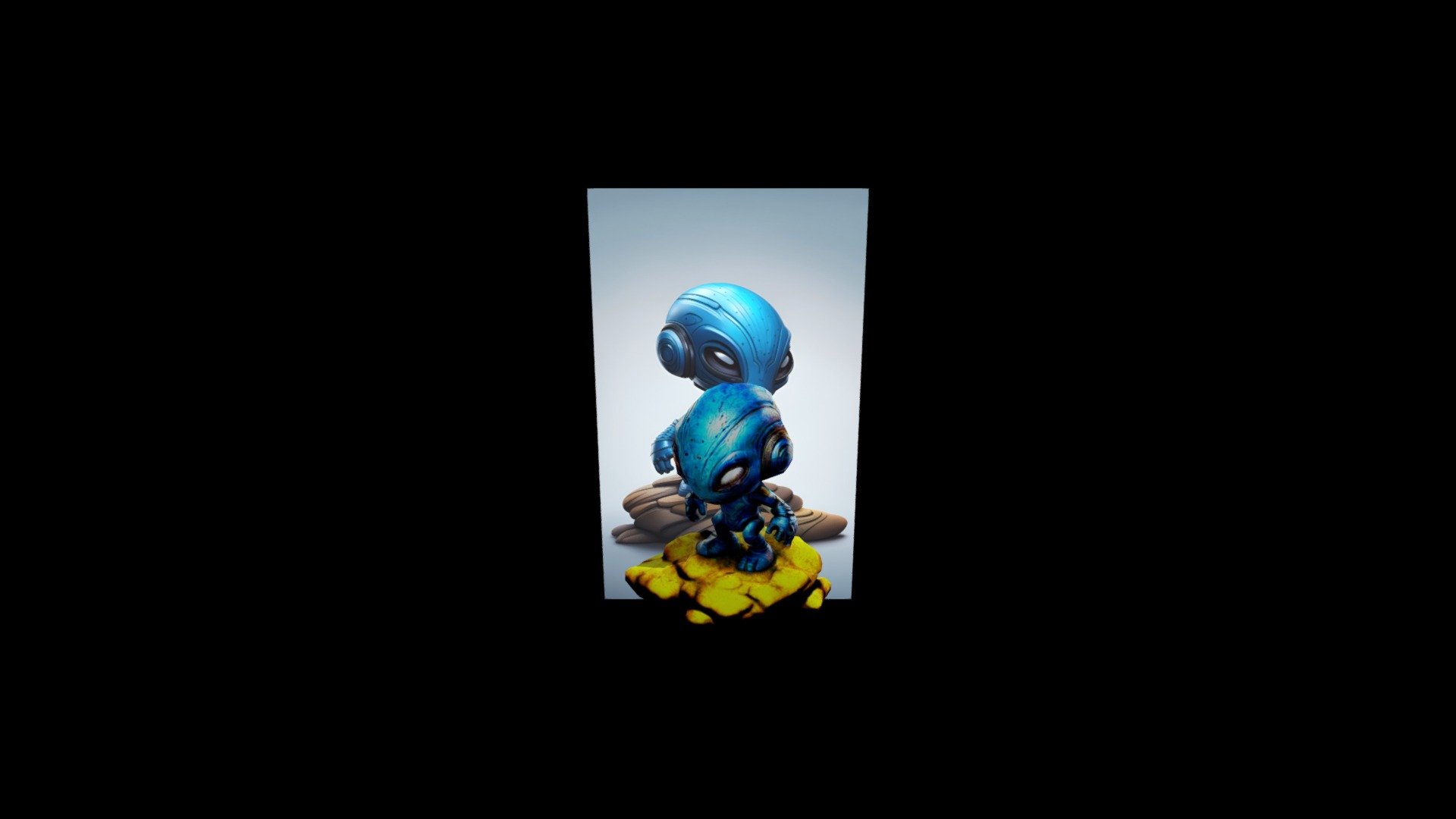 Blue Alien with Headphones A small, blue alie - Download Free 3D model ...