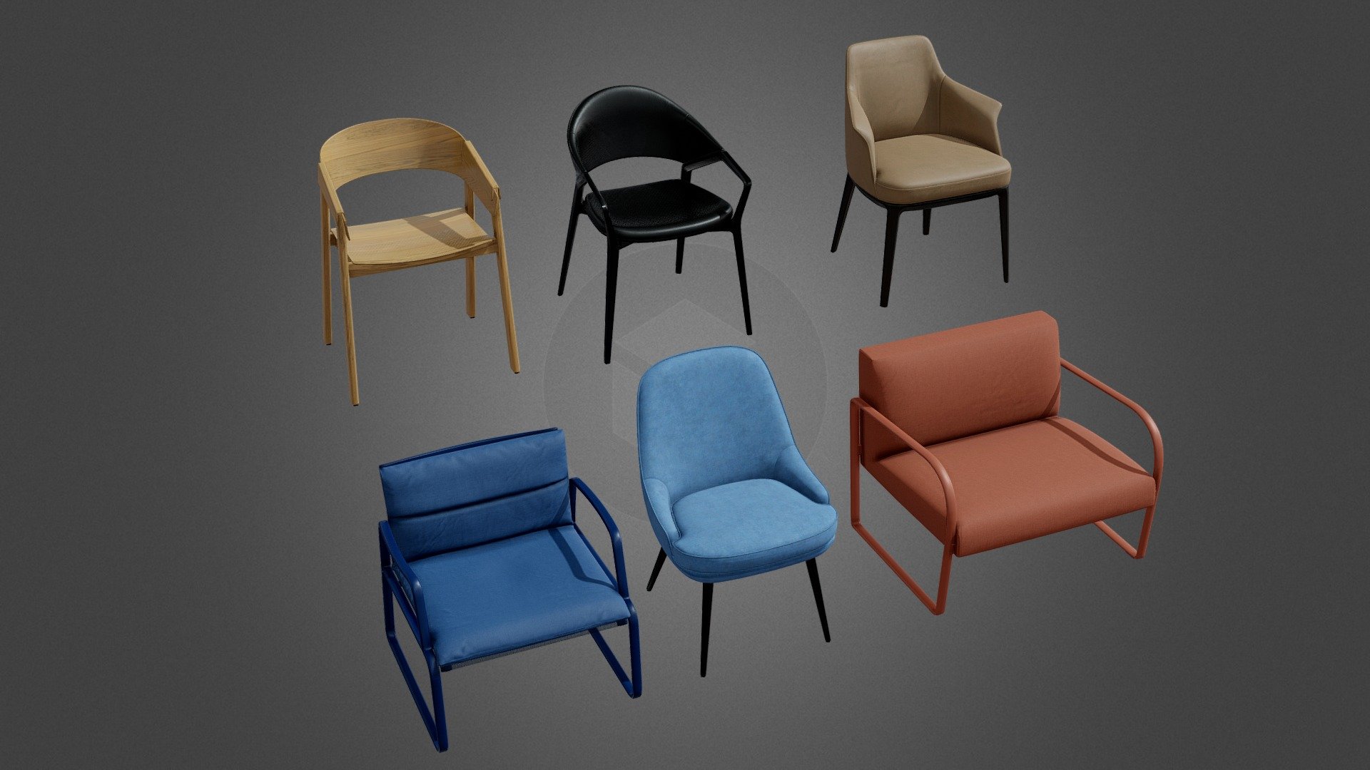 Modern Chair Collection - 3D model by Cheboksary [5cb0425] - Sketchfab
