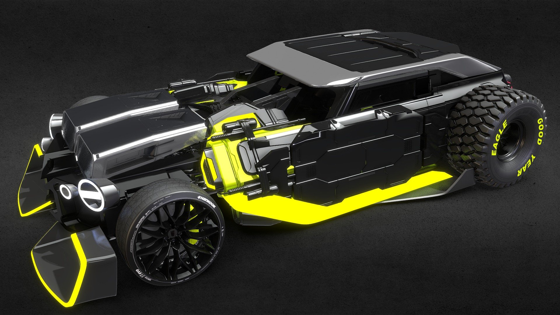 CyberMotors-NeonLime-Project Hotrod -Test-01 - Download Free 3D model ...