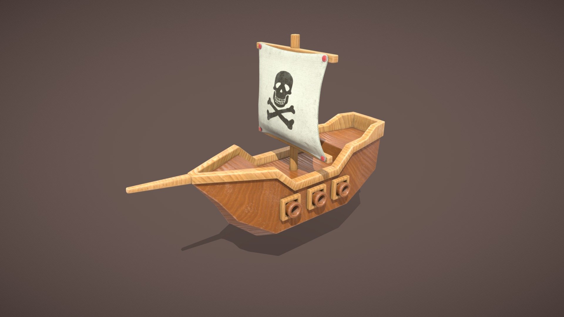 Wooden toy boat - 3D model by DrakoDarker [5cb86ea] - Sketchfab