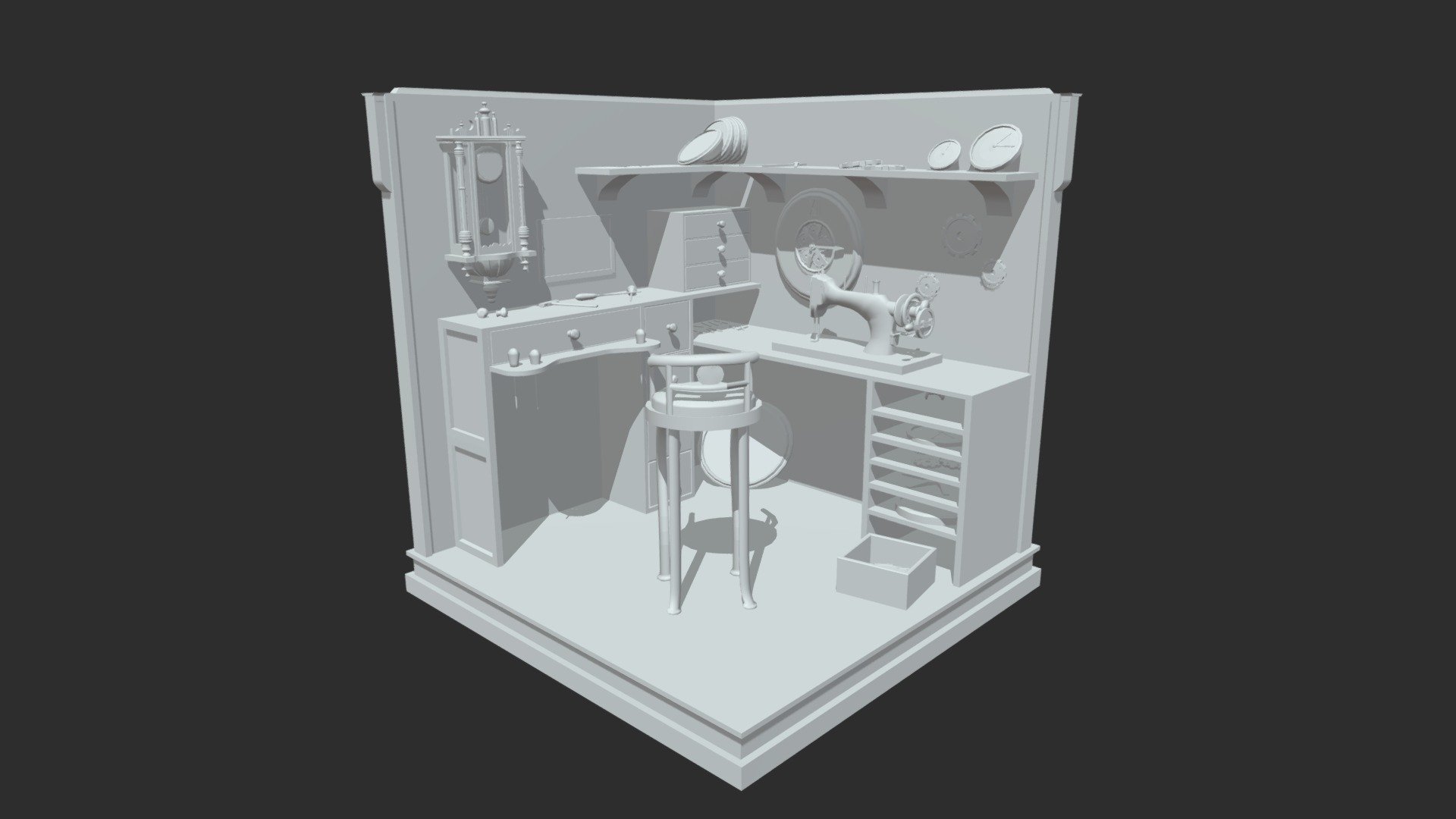 DIORAMA BASE - WOORK ROOM - 3D model by Miró Agustina (@agustinamiro) [5cba956] - Sketchfab